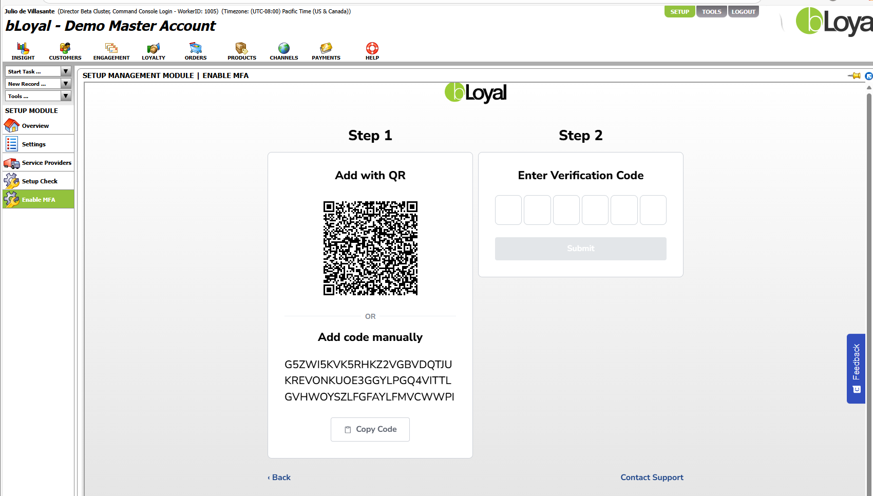 New bLoyal Director Login and Multi-Factor Authentication (MFA) – MySupport | bLoyal